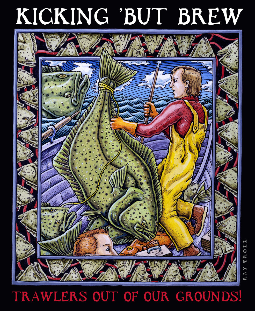 Ray Troll Halibut Bycatch Sticker – Alaskans Own